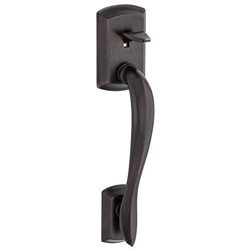 Kwikset 98150-001 Avalon Exterior Handle Only with Tustin Right Left-Handed Levers in, Venetian Bronze