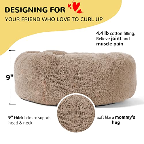 HACHIKITTY Dog Beds Calming Donut Cuddler, Puppy Dog Beds Large Dogs, Indoor Dog Calming Beds Large,30''