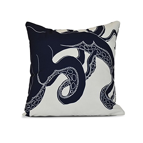 E by design Gus Animal Print Outdoor Pillow, 18 x 18, Navy Blue