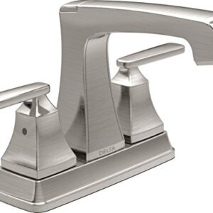 Delta Faucet Ashlyn Centerset Bathroom Faucet Brushed Nickel, Bathroom Sink Faucet, Diamond Seal Technology, Metal Drain Assembly, Stainless 2564-SSMPU-DST