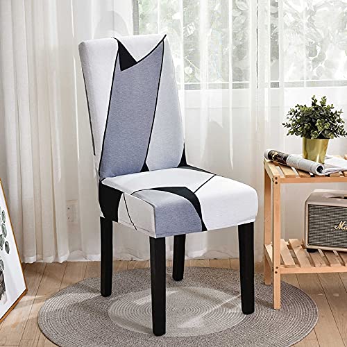 Geometric Dining Chair Cover Spandex Elastic Chair Slipcover Case Stretch Chair Covers for Wedding Dining Room A18 6pcs