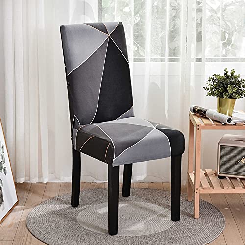 Geometric Dining Chair Cover Spandex Elastic Chair Slipcover Case Stretch Chair Covers for Wedding Dining Room A18 6pcs