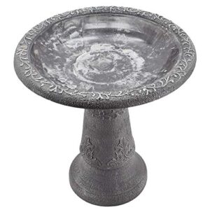 Arcadia Garden Products BB05 Stone Fiberclay Birdbath 19.5x10.25x20.5, Grey