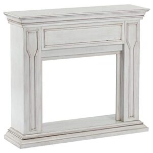 e-flame usa breckenridge electric fireplace stove mantel surround – 41-inch – rustic white finish