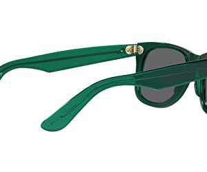 Ray-Ban RB2140 Original Wayfarer ColoRBlock Square Sunglasses, Transparent Green/Dark Grey, 50 mm