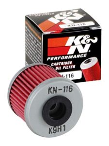 k&n motorcycle oil filter: high performance, premium, designed to be used with synthetic or conventional oils: fits select honda vehicles, kn-116