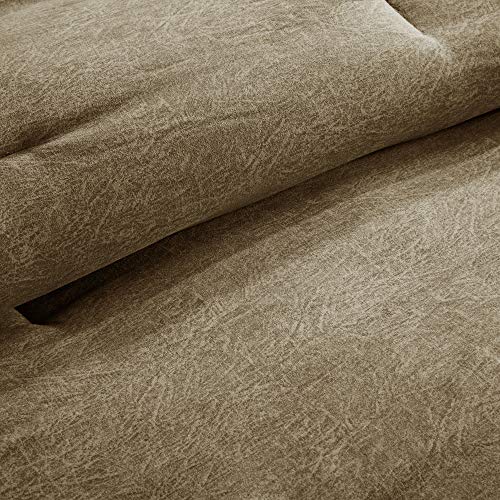 Madison Park Boone Cozy Comforter Set, Faux Suede, Deluxe Hotel Styling All Season Down Alternative Bedding Matching Shams, Decorative Pillow, King (104 in x 92 in), Rustic Brown 7 Piece