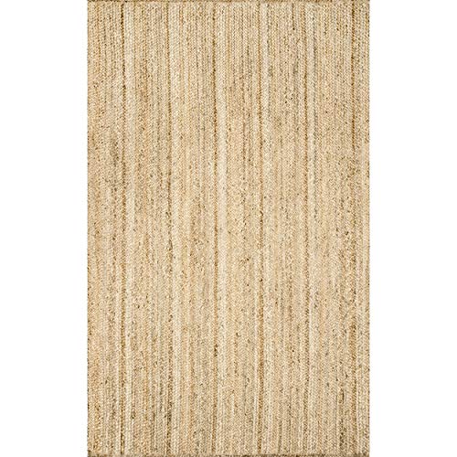 nuLOOM Rigo Hand Woven Farmhouse Jute Area Rug, 8' x 10', Natural