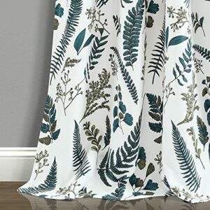 Lush Decor White-and-Green Devonia Room-Darkening Window Curtain Set, 84 in x 52