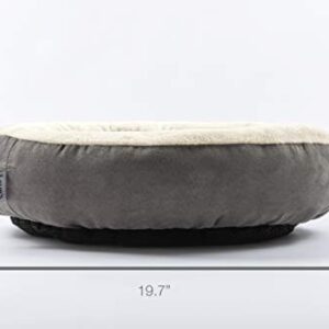 Love's cabin Round Donut Cat and Dog Cushion Bed, 20in Pet Bed for Cats or Small Dogs, Anti-Slip & Water-Resistant Bottom, Super Soft Durable Fabric Pet beds, Washable Luxury Cat & Dog Bed Gray