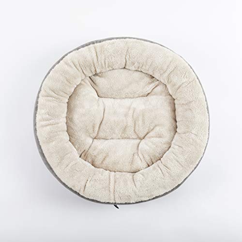 Love's cabin Round Donut Cat and Dog Cushion Bed, 20in Pet Bed for Cats or Small Dogs, Anti-Slip & Water-Resistant Bottom, Super Soft Durable Fabric Pet beds, Washable Luxury Cat & Dog Bed Gray