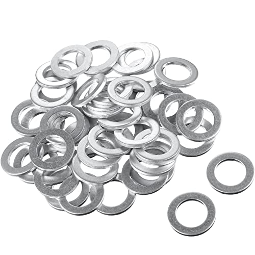 Mudder 50 Pieces Aluminum Engine Oil Drain Plug Washer Gaskets Compatible with Honda Part 94109-14000