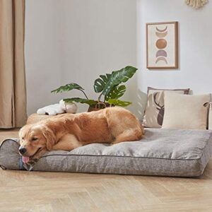 BDEUS 50 x 36 x 6.5In Orthopedic Dog Beds for Large Dogs Clearance Super Thick & Comfortable Pet Bed with Pillow, Washable Cover and Anti-Slip Bottom