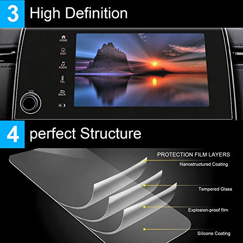 TTCR-II Tempered Glass Screen Protector For Honda CRV EX EX-L Touring 7-Inch Navigation Display [2017-2022], Console Touchscreen Protective Film With 7-Inches, Entertainment GPS Screen Protector Foil