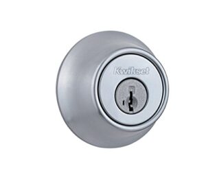 kwikset 660 single cylinder deadbolt featuring smartkey security in satin chrome