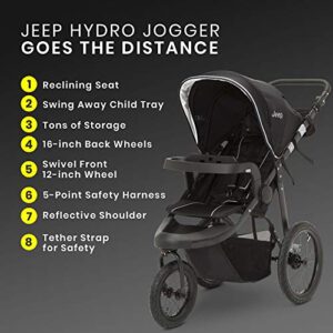 Jeep Hydro Sport Plus Jogger by Delta Children, Includes Car Seat Adapter, Black