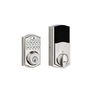 kwikset 914 traditional keypad smartcode electronic deadbolt smart lock featuring smartkey security and zigbee 3.0 technology in satin nickel