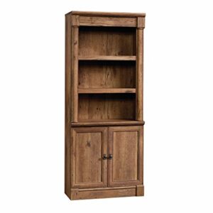 sauder palladia library with doors, vintage oak finish