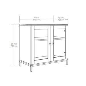 Sauder 420035 North Avenue Display Cabinet, For TVs up to 32", Charter Oak finish