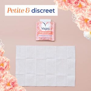 Vagisil Scentsitive Scents On-The-Go Feminine Cleansing Wipes, pH Balanced, Peach Blossom, Individually Wrapped, 16 Count (Pack of 1)