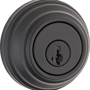 Kwikset 980 Deadbolt, Keyed One Side, featuring SmartKey Security in Matte Black