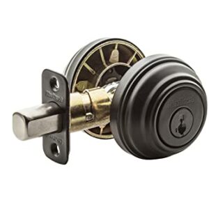 Kwikset 980 Deadbolt, Keyed One Side, featuring SmartKey Security in Matte Black