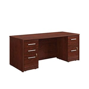 officeworks by sauder affirm 72 x 30 shel 2&3drwr peds ste, l: 71.10″ x w: 29.53″ x h: 29.29″, classic cherry finish