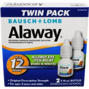 allergy eye itch relief eye drops by alaway, antihistamine, 10 ml (pack of 2)