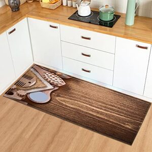 OPLJ Home Entrance Doormat Hallway Bedroom Living Room Decor Floor Carpet 3D Vegetable Pattern Balcony Bath Anti-Slip Rug A5 60x180cm