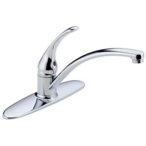 delta faucet foundations single-handle kitchen sink faucet, chrome b1310lf