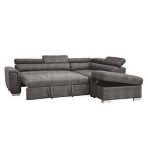 ACME Furniture Thelma Sleeper and Ottoman Sectional Sofa, Grey