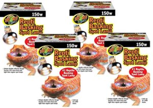 zoo med reptile basking spot lamps 150 watts (4 pack)