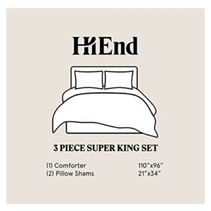 Paseo Road by HiEnd Accents | Clifton 3 Piece Comforter Set with Pillow Shams, Brown Tweed Houndstooth, Super King Size, Plaid Rustic Cabin Lodge Luxury Bedding Set, 1 Comforter and 2 Pillowcases