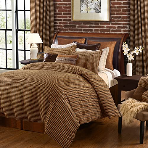 Paseo Road by HiEnd Accents | Clifton 3 Piece Comforter Set with Pillow Shams, Brown Tweed Houndstooth, Super King Size, Plaid Rustic Cabin Lodge Luxury Bedding Set, 1 Comforter and 2 Pillowcases