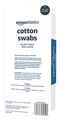 Amazon Basics Cotton Swabs, 500 ct, 1-Pack (Previously Solimo)