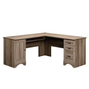 sauder harbor view computer desk, salt oak finish