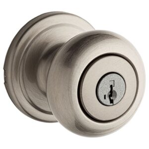 kwikset 97402-794 hancock keyed entry knob featuring smartkey in satin nickel