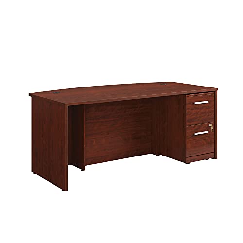 OfficeWorks by Sauder Affirm 72" Bow DEK 2drwr Ped Ste, L: 71.10" x W: 35.43" x H: 29.29", Classic Cherry Finish