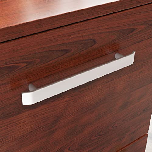 OfficeWorks by Sauder Affirm 72" Bow DEK 2drwr Ped Ste, L: 71.10" x W: 35.43" x H: 29.29", Classic Cherry Finish