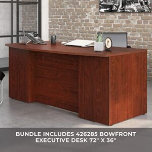 OfficeWorks by Sauder Affirm 72" Bow DEK 2drwr Ped Ste, L: 71.10" x W: 35.43" x H: 29.29", Classic Cherry Finish