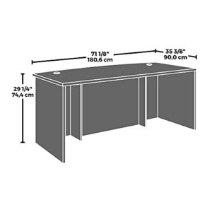 OfficeWorks by Sauder Affirm 72" Bow DEK 2drwr Ped Ste, L: 71.10" x W: 35.43" x H: 29.29", Classic Cherry Finish