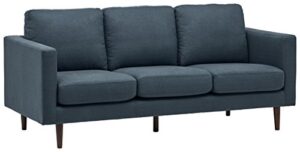 amazon brand – rivet revolve modern upholstered sofa couch, 80″w, denim blue