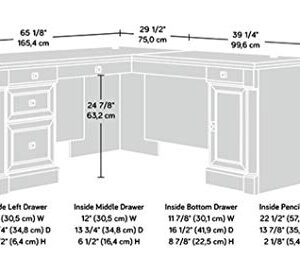 Sauder Bleeker Street L-Desk, Obsidian Oak finish