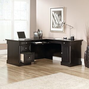 Sauder Bleeker Street L-Desk, Obsidian Oak finish