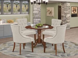 east west furniture dlfr5-mah-05 kitchen table set