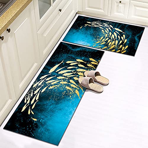 OPLJ Entrance Doormat Long Kitchen Mat Floor Carpet Bedroom Balcony Absorbent Living Room Rug Modern Non-Slip Washable Home A14 50x160cm