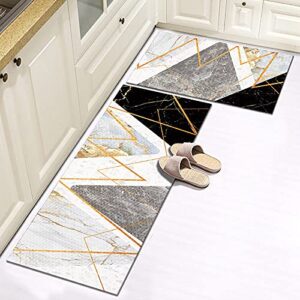 OPLJ Entrance Doormat Long Kitchen Mat Floor Carpet Bedroom Balcony Absorbent Living Room Rug Modern Non-Slip Washable Home A14 50x160cm