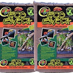 Zoo Med (2 Pack) Eco Earth Loose Coconut Fiber Substrate for Reptiles 8 quarts