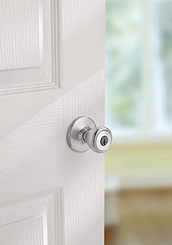 Kwikset 94002-938 Tylo Door Knob, Entry with Smartkey, Satin Chrome