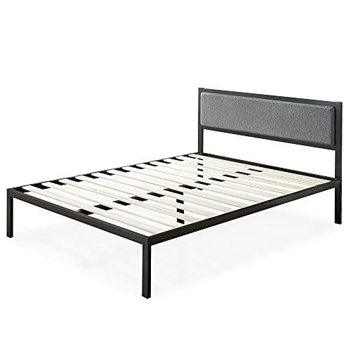 ZINUS Korey Metal Platform Bed Frame with Upholstered Headboard / Wood Slat Support / No Box Spring / Easy Assembly, Queen